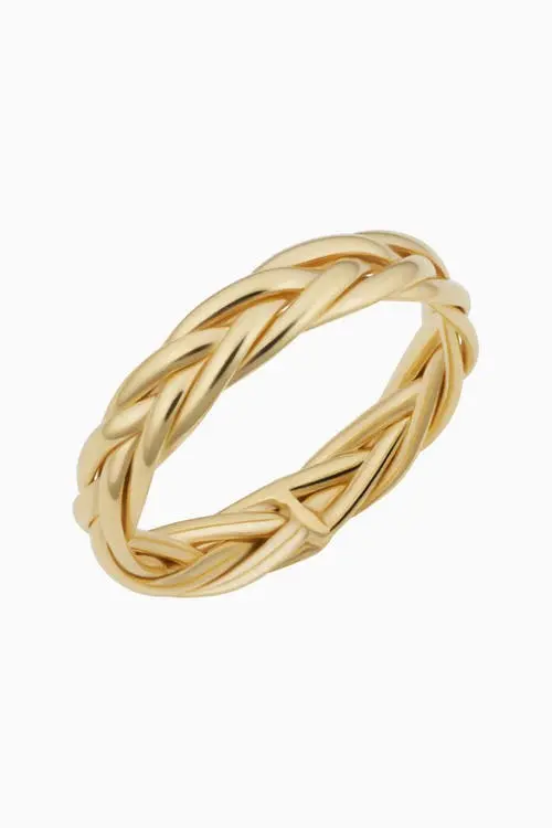 ORADINA 14k Solid Gold Caesar Stack Ring