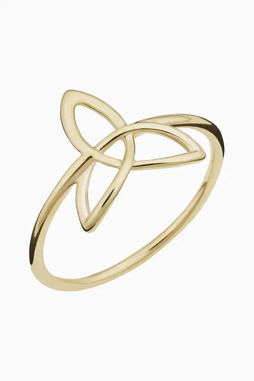ORADINA 14k Solid Gold Celtic Knot Ring - Yellow Gold