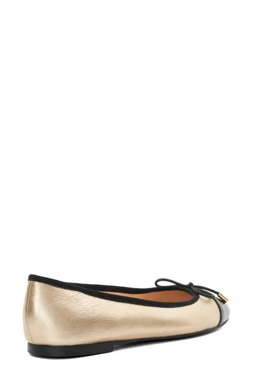 Dune London Cap-toe Ballet Flat - Gold