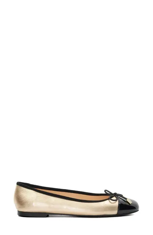 Dune London Cap-toe Ballet Flat - Gold