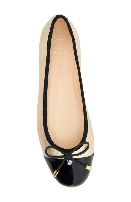 Dune London Cap-toe Ballet Flat - Gold