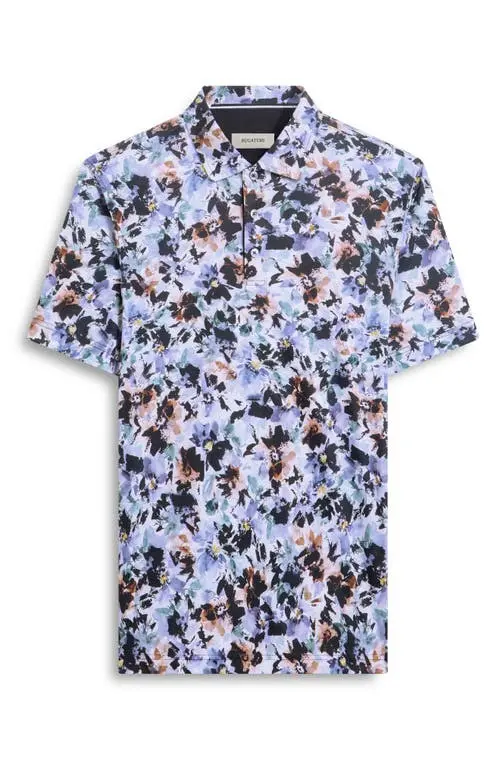 Bugatchi Hendrix Digital Floral Print Pima Cotton Polo - Lilac