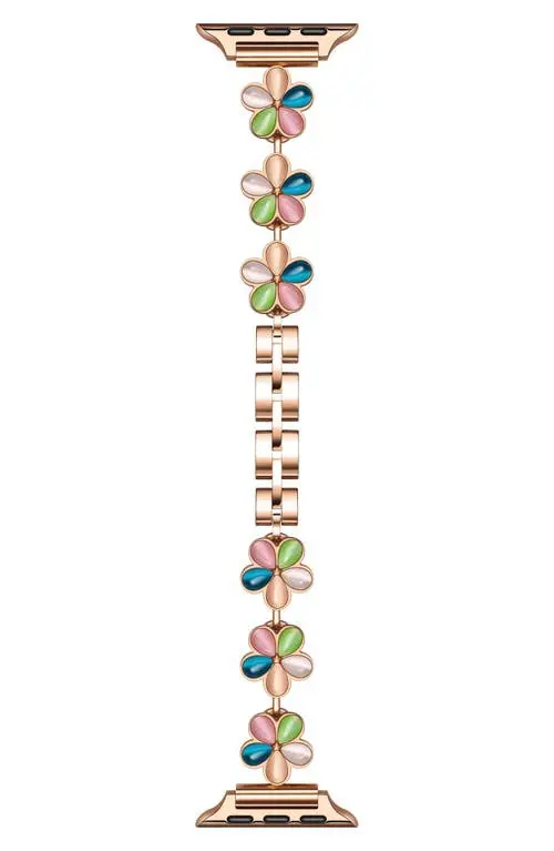 POSH TECH June Flower Bracelet Apple Watch® Watchband - Rose Gold Multi
