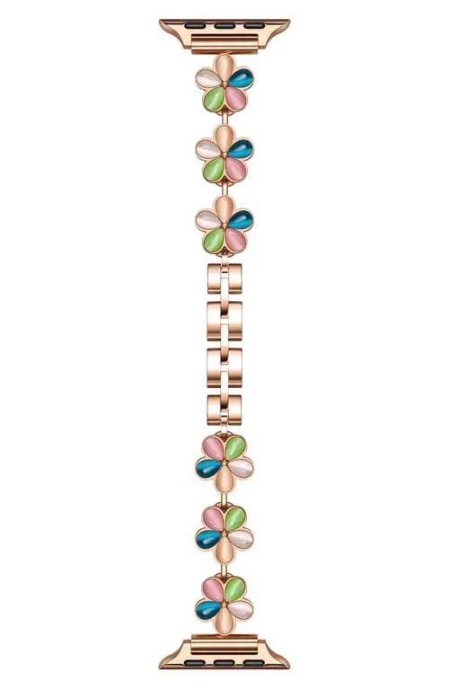 POSH TECH June Flower Apple Watch® Watchband - Rose Gold Multi