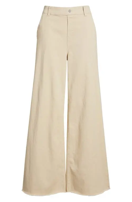 Hue Raw Hem Wide Leg Denim Pants