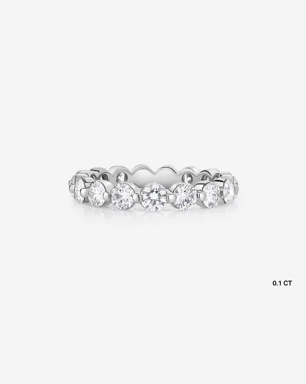 Ring Concierge Single Prong Diamond Band Wedding Band - Platinum