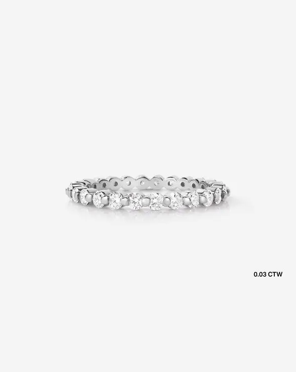 Ring Concierge Single Prong Diamond Band Wedding Band - Platinum