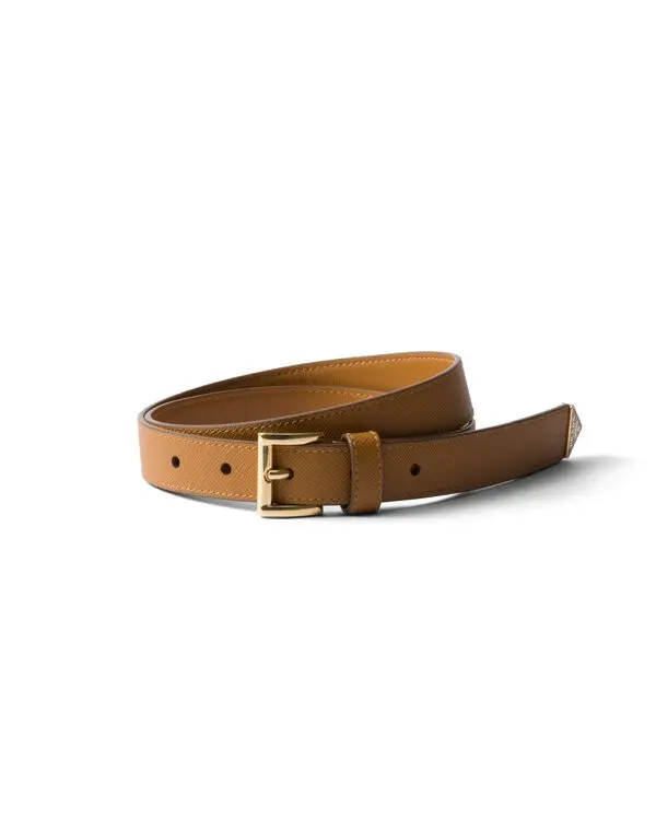 Prada Saffiano Leather Belt - Brown