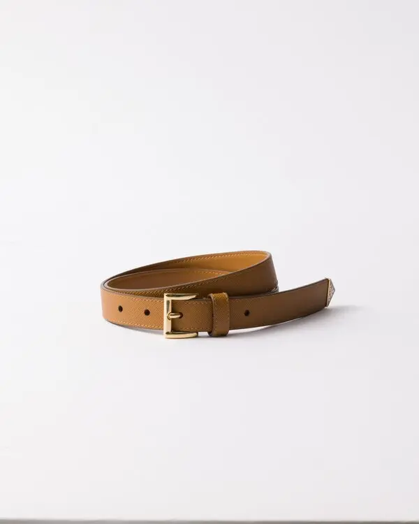 Prada Saffiano Leather Belt - Brown