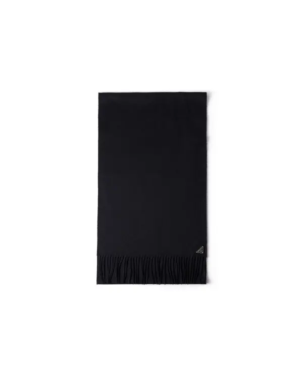Prada Silk And Cashmere Scarf - Black