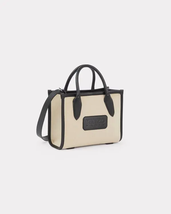 Kenzo 18 Canvas And Leather Tote Bag