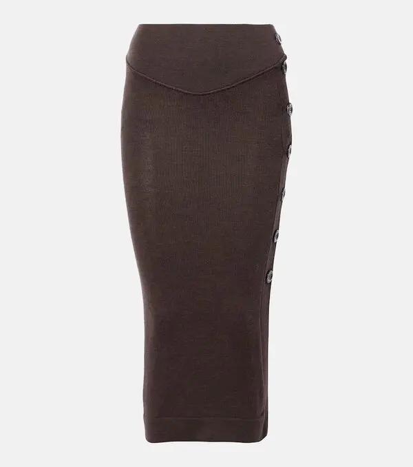 VIVIENNE WESTWOOD Pamela Knitted Wool Midi Skirt - Brown