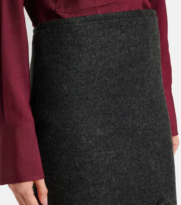 Victoria Beckham Padded High-rise Wool Pencil Skirt