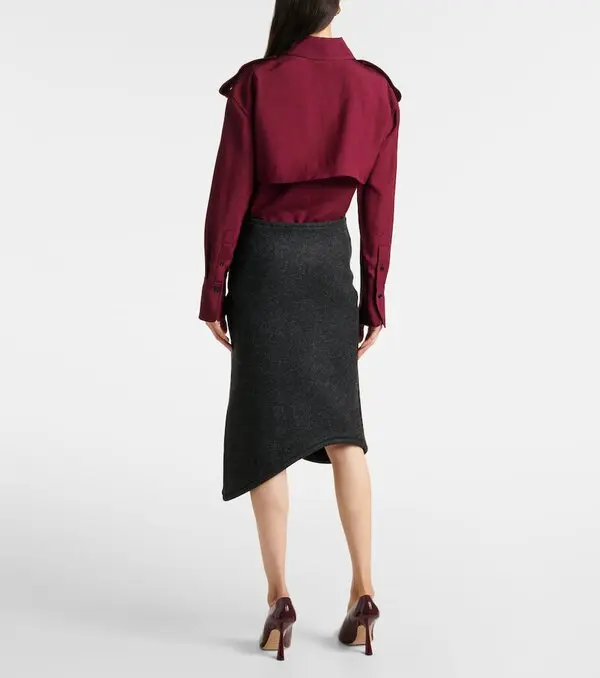 Victoria Beckham Padded High-rise Wool Pencil Skirt