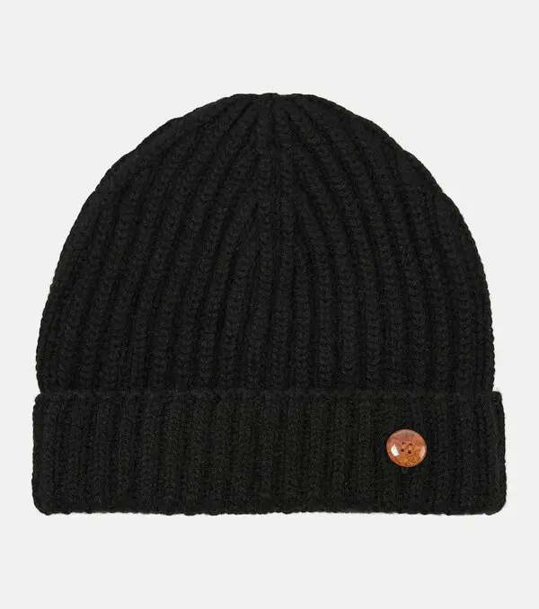 GOD'S TRUE CASHMERE Molly Hogan Ribbed Beanie - Black