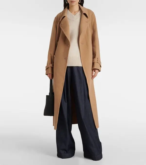 Vince Belted Double-breasted Wool-blend Coat