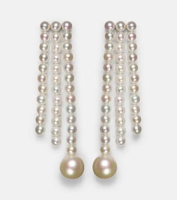 Sophie Bille Brahe La Valse 14kt Yellow Pearl Drop Earrings - Gold