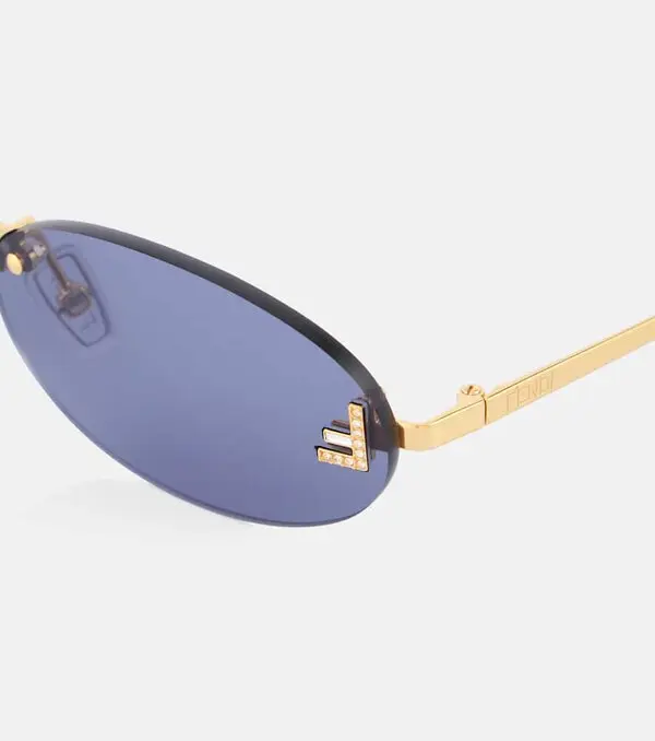 Fendi First Crystal Embellished Sunglasses - Blue