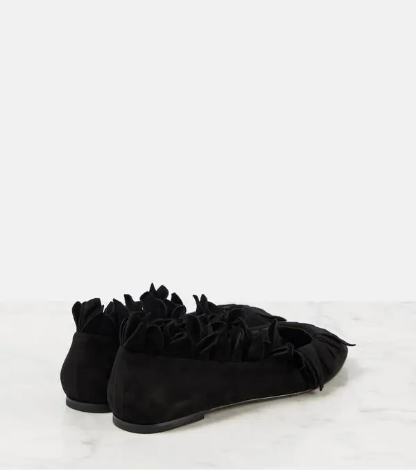 Alaïa Petal Suede Ballet Flats