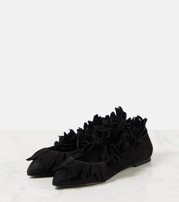 Alaïa Petal Suede Ballet Flats
