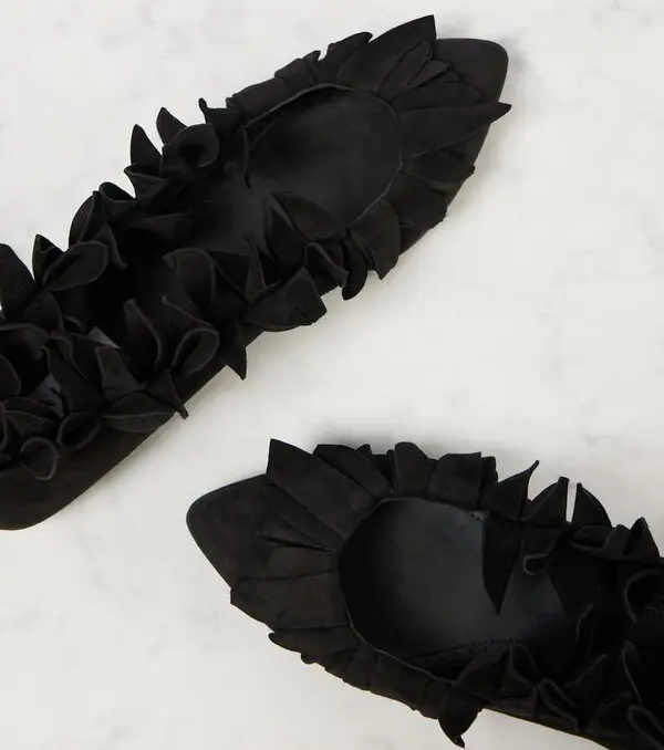Alaïa Petal Suede Ballet Flats