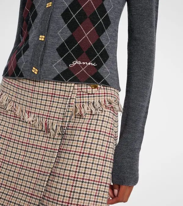 GANNI Argyle Wool Cardigan