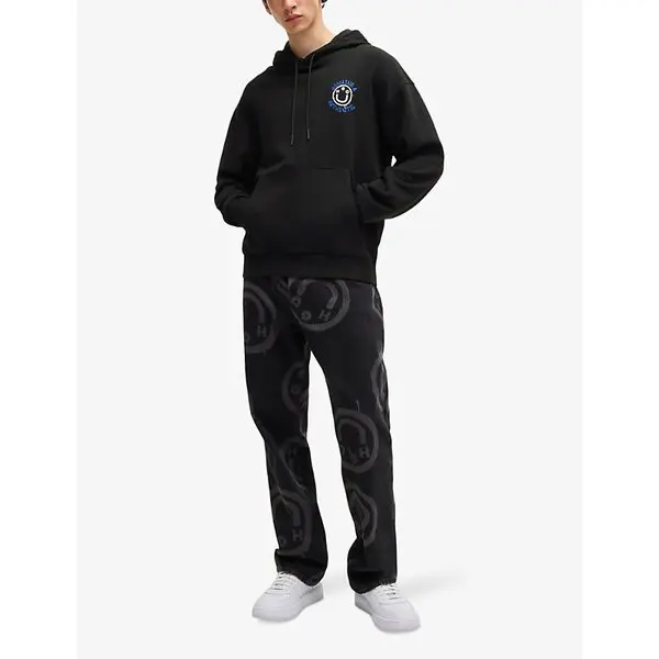 Hugo Graphic-print Relaxed-fit Cotton-jersey Hoody