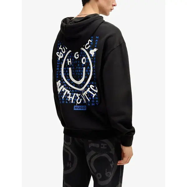 Hugo Graphic-print Relaxed-fit Cotton-jersey Hoody