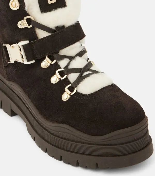 Bogner Arosa Shearling-trimmed Suede Ankle Boots - Brown