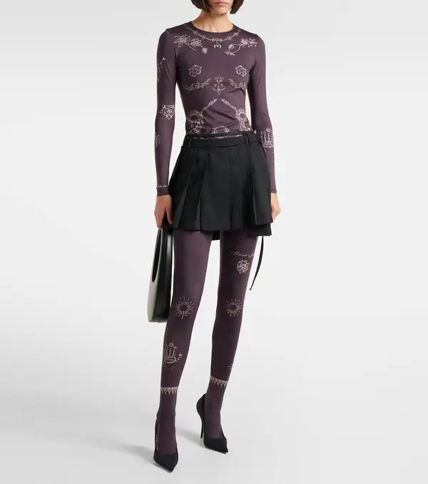 MARINE SERRE Printed Jersey Tights