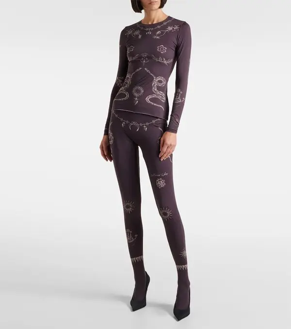 MARINE SERRE Printed Jersey Tights