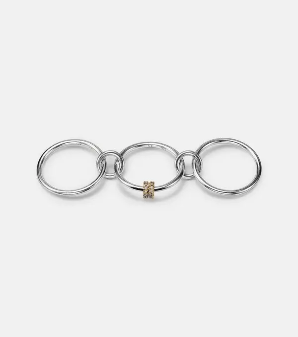SPINELLI KILCOLLIN Sterling And 18kt Gold Linked Rings With Diamonds