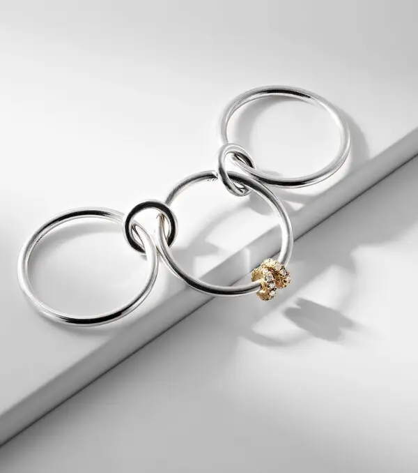 SPINELLI KILCOLLIN Sterling And 18kt Gold Linked Rings With Diamonds