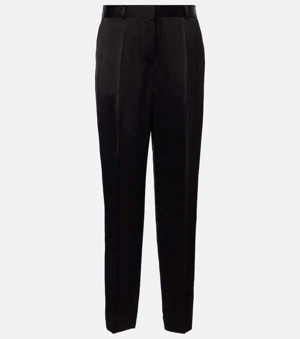 TOTEME High-rise Straight Leg Pants - Black
