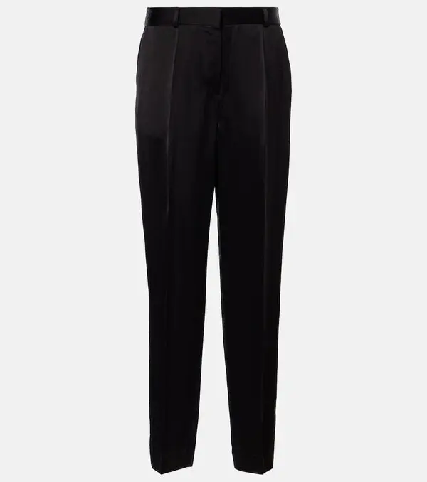 TOTEME High-rise Straight Leg Pants - Black