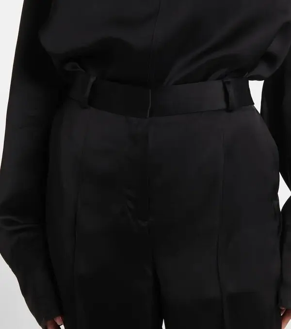 TOTEME High-rise Straight Leg Pants - Black