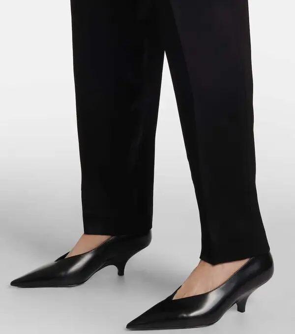 TOTEME High-rise Straight Leg Pants - Black