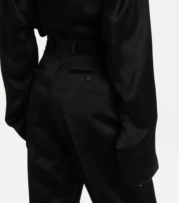 TOTEME High-rise Straight Leg Pants - Black