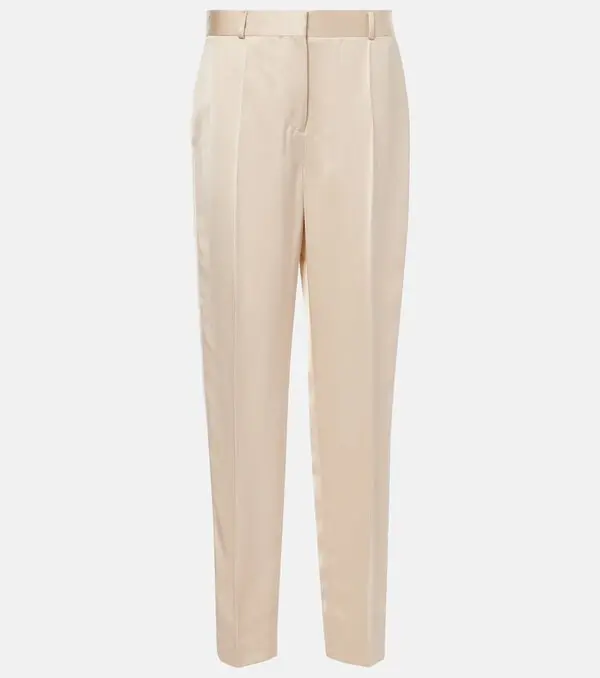 TOTEME High-rise Straight Leg Pants - White