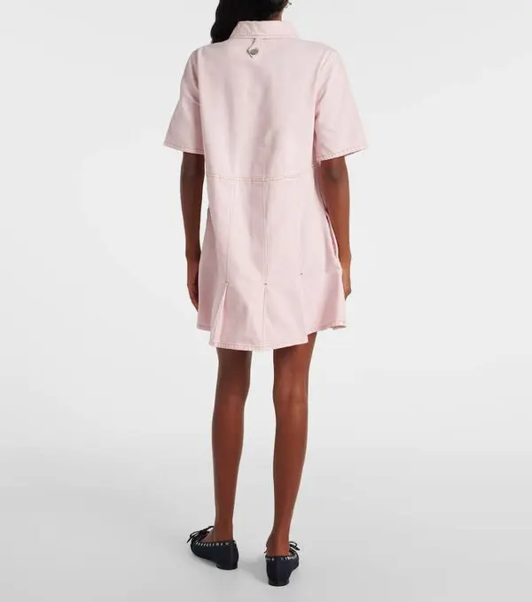 ganni denim dress pink GANNI denim dress in pink