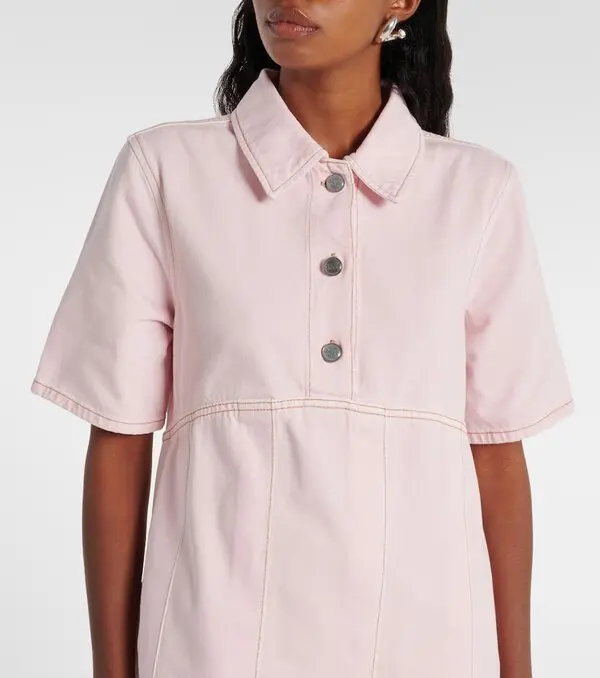 ganni pink pleated dress Ganni Pleated Georgette Dress