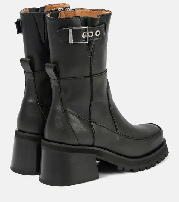 GANNI Faux Leather Ankle Boots