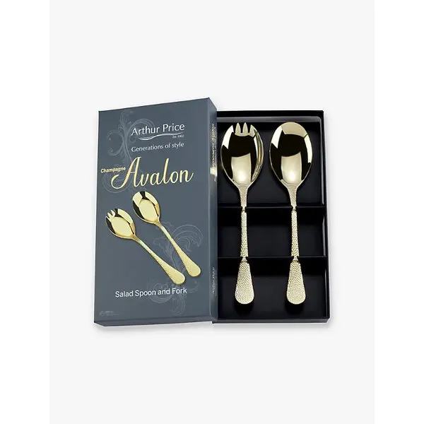 ARTHUR PRICE Avalon Pvd-coated Stainless-steel Salad Servers - Champagne