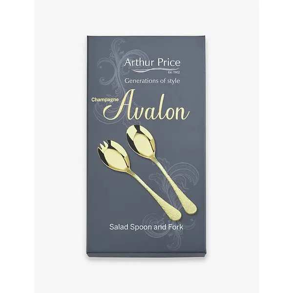 ARTHUR PRICE Avalon Pvd-coated Stainless-steel Salad Servers - Champagne