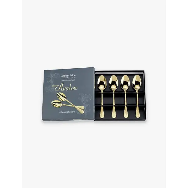 ARTHUR PRICE Avalon Stainless-steel Serving Spoons Set Of Four - Champagne