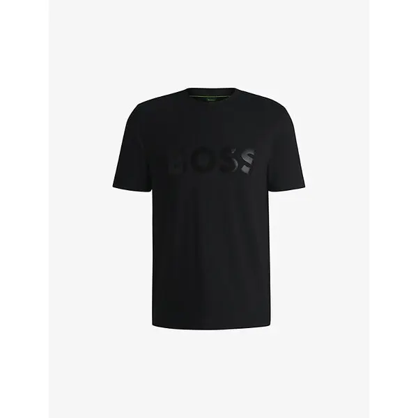 BOSS Logo-print Regular-fit Cotton T-shirt