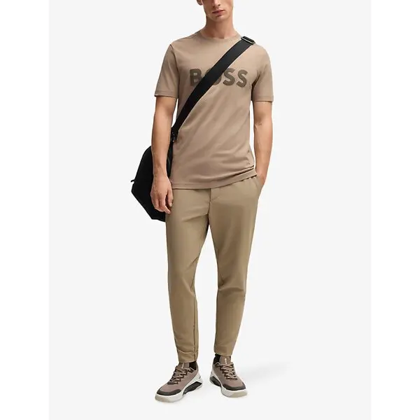 BOSS Logo-print Regular-fit Cotton T-shirt