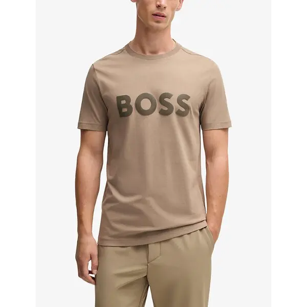 BOSS Logo-print Regular-fit Cotton T-shirt