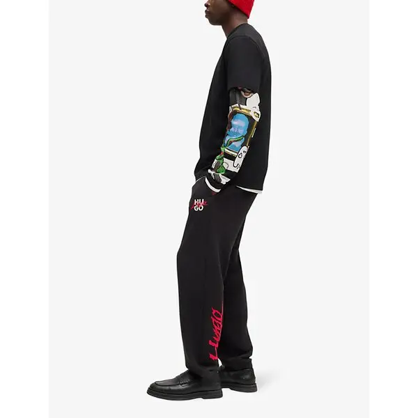 Hugo Logo-print Drawstring-waist Cotton-jersey Jogging Bottoms