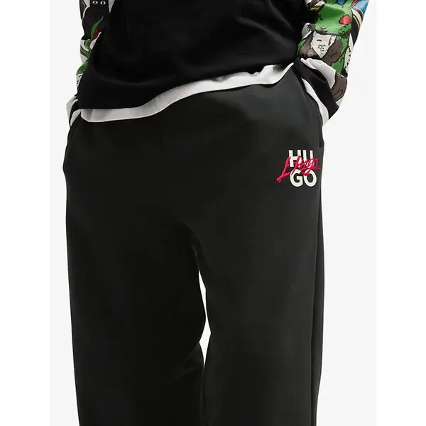 Hugo Logo-print Drawstring-waist Cotton-jersey Jogging Bottoms
